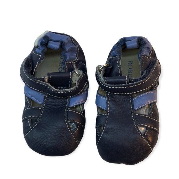 Robeez | Shoes | Robeez Navy Blue Soft Leather Baby Mocs Soft Soles ...